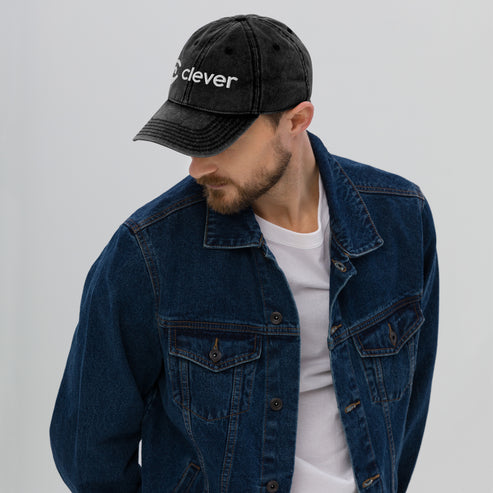 Clever Logo Vintage Cotton Dad Hat – Clever Swag Store